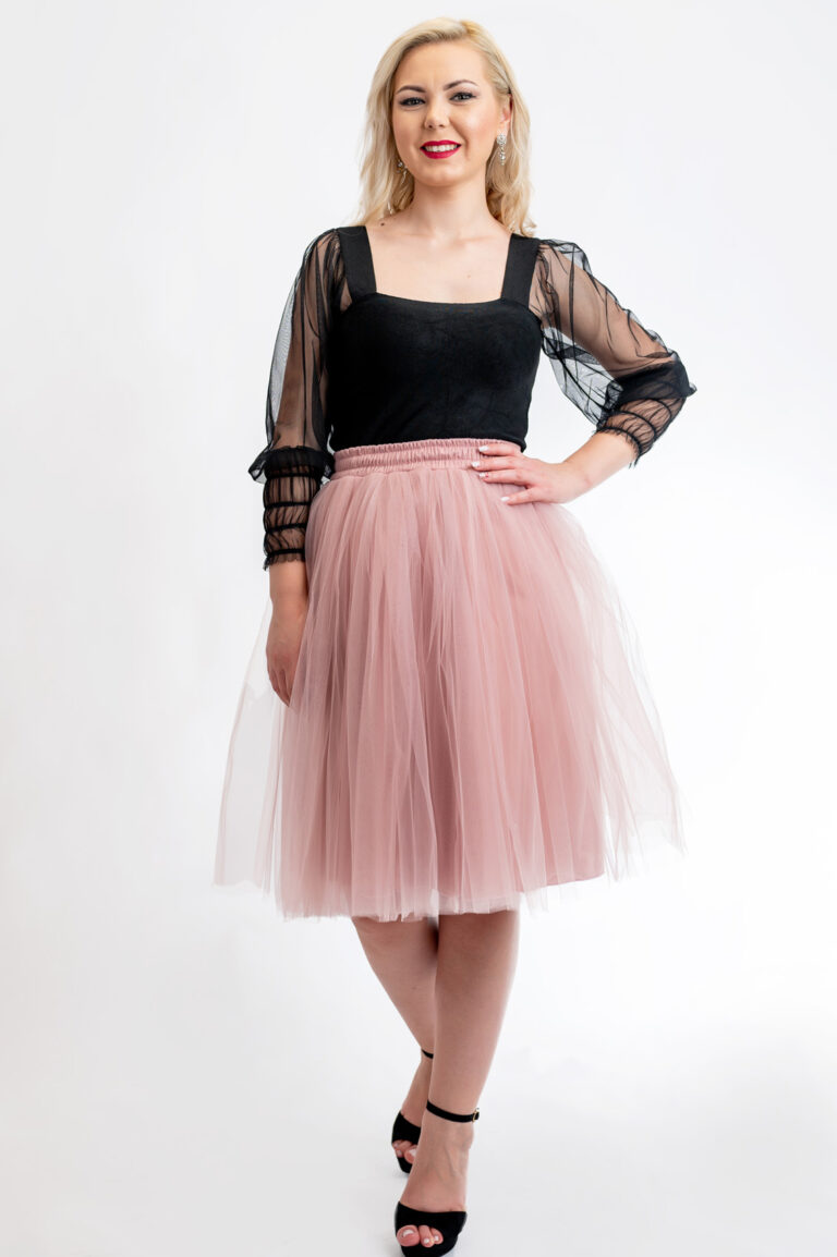 Fusta Tulle Roz Prafuit By Malika Fashion La Comanda Online