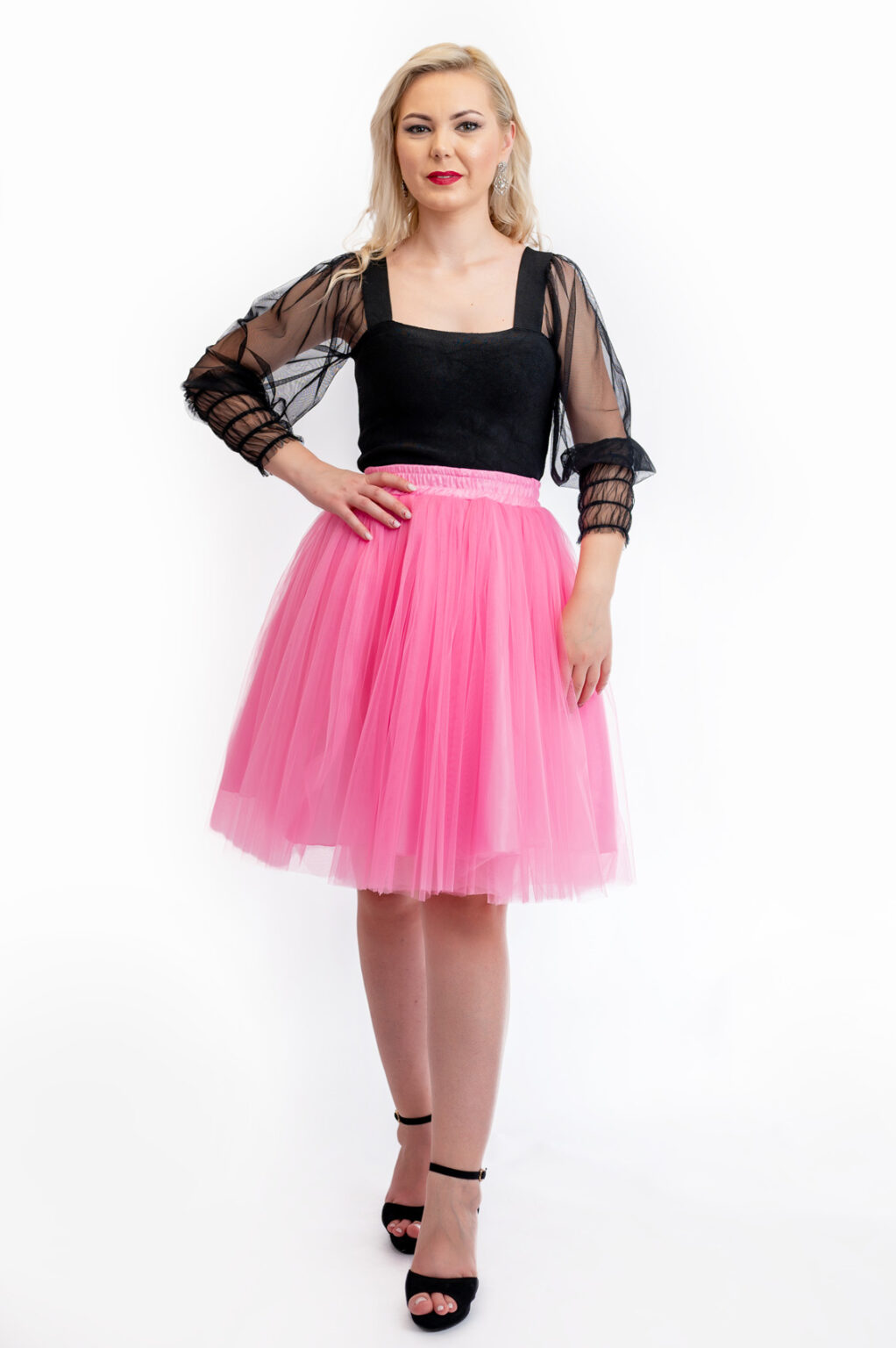 Fusta Tulle Roz Scurta By Malika Fashion La Comanda Online
